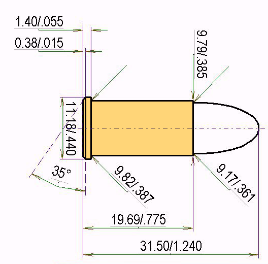 Caliber .38 S&W (Colt N.P.) Reloading Data