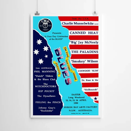 1990 Poster | 1st Anniversary | Bluesfest Merchandise