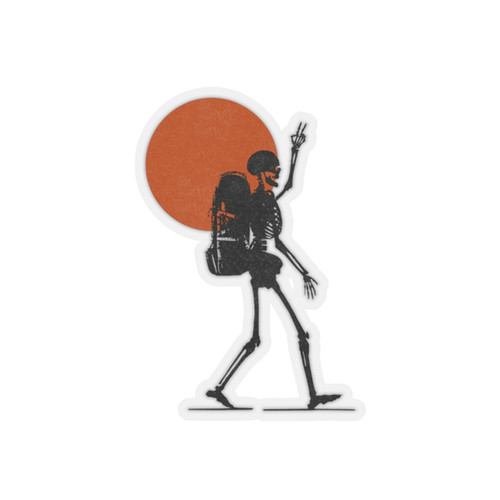 Skeleton Hiking Sticker | Kinsey H. Designs