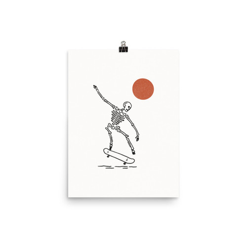 Skate Skeleton - Custom Print | Kinsey H. Designs