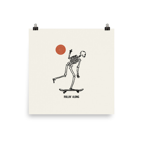 Skate Skeleton Print | Kinsey H. Designs
