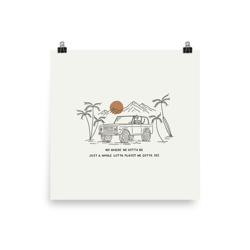 No Where To Be - Adventure Skeleton Print | Kinsey H. Designs