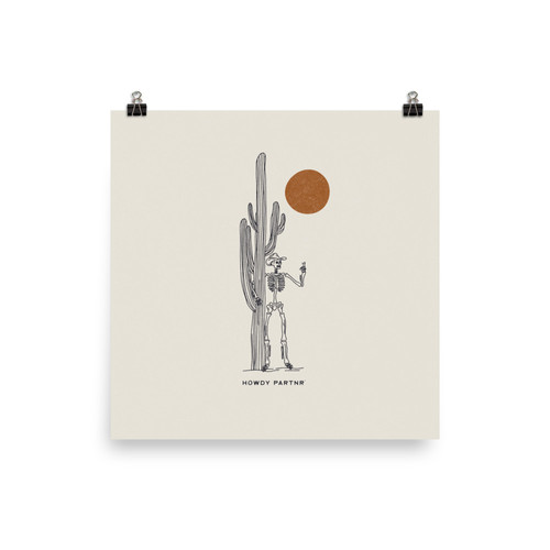 Skeleton - Howdy Partnr' Print | Kinsey H. Designs