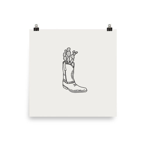 Cactus, Cowboy Boot Print | Kinsey H. Designs