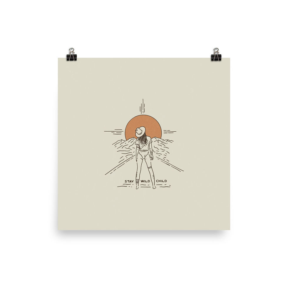 Cowboy Skeleton and Saguaro Print | Kinsey H. Designs