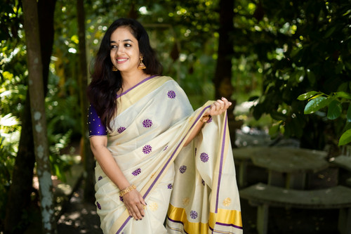 Pushpa Purple | KeralaSaree by Swethhttps://www.keralasaree.com/product ...