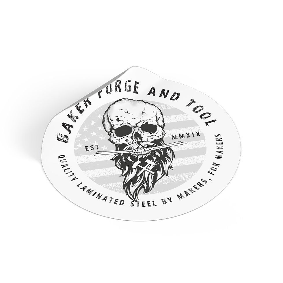 Round Vinyl Stickers - (White) | Baker Forge and Tool