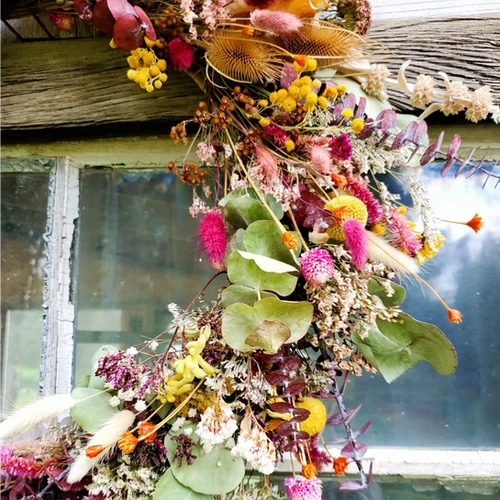 Extra Full Grapevine Form Dried Wreath | Mae & June Flowers
