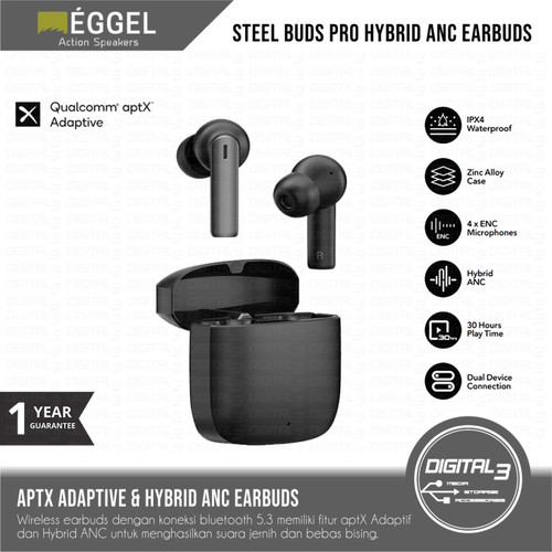 EGGEL Steel Buds Pro True Wireless Earbuds aptX Adaptive + Hybrid ANC ...