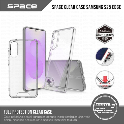 Space Clear Case Samsung S25 Edge Bumper TPU Military Casing ...