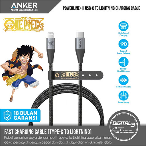 Anker One Piece PowerLine+ II USB-C to Lightning Iphone PD Cable A9541 ...