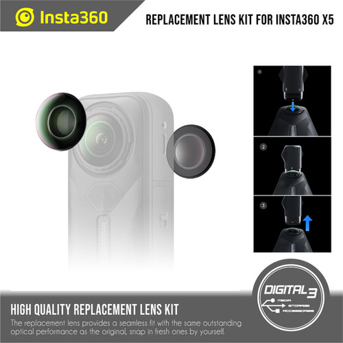 INSTA360 Replacement Lens Kit Double for X5 (Double Lens) | Digital 3 Store
