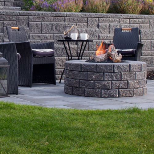 Belgard Stackstone Fire Pit Kit, each (Charcoal) | Alternative Choice Garden Centre, Brandon, MB