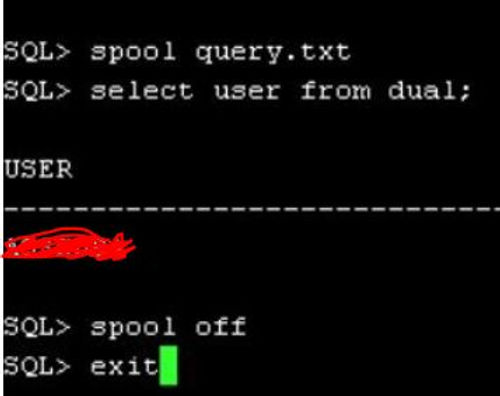 SQLPLUS: spool di una query