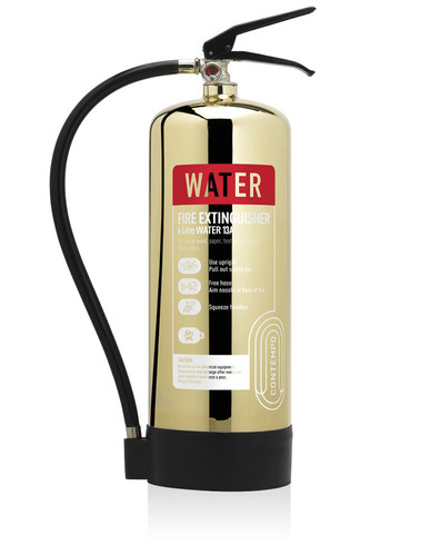 6ltr Water Polished Gold Fire Extinguisher | Firecheck Services