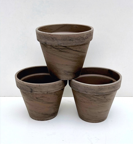 Simple, Classic Basalt Terracotta Pot Marble Effect 15.5 W X 13.7 H ...