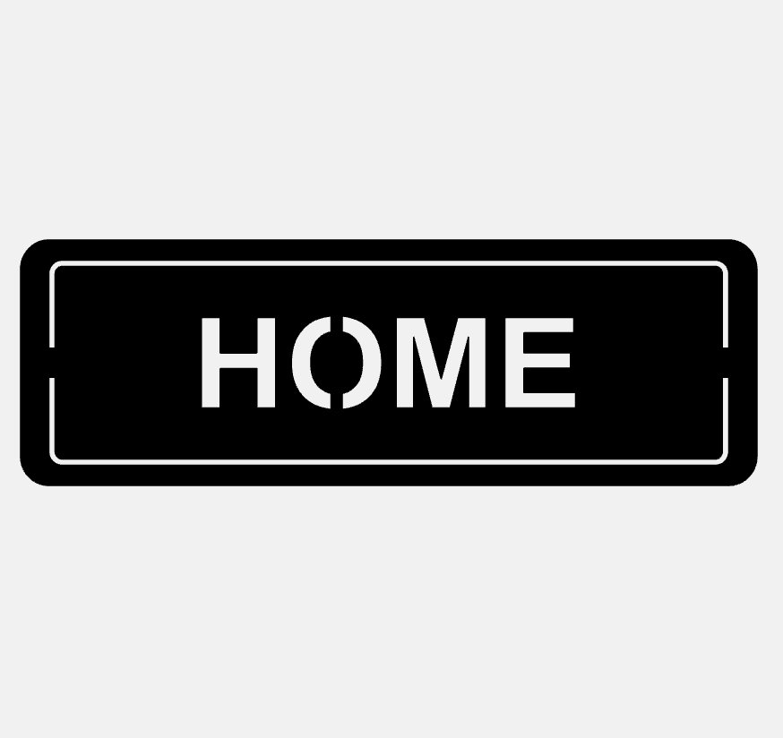 Home Rectangle Sign | Free Laser Cut SVG File
