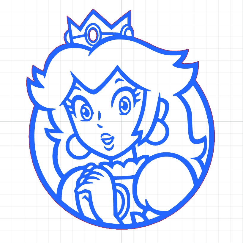 Super Mario Princess Peach Pendant | Free Laser Cut SVG File