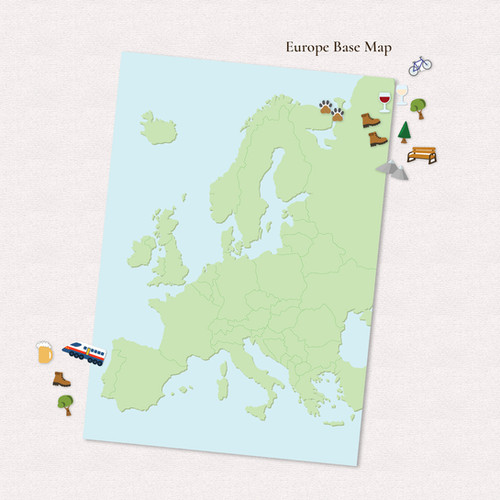 A4 Europe Base Map | Cute Maps
