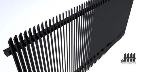 Angled blade fencing 45 degree in Black 2400mm wide | mreadywholesale