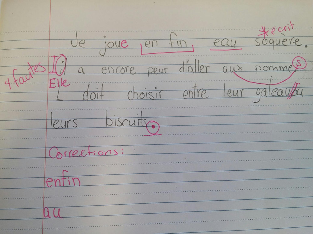 Correction de la dictée