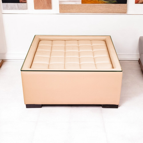 Gulf Modern Coffee Table – Elegant Leatherette & Glass Design for ...