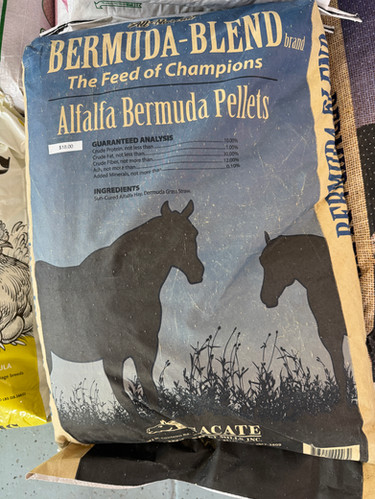 Bermuda Blend Brand: Alfalfa Bermuda Pellets 80 LBS | Copper Hay Co.