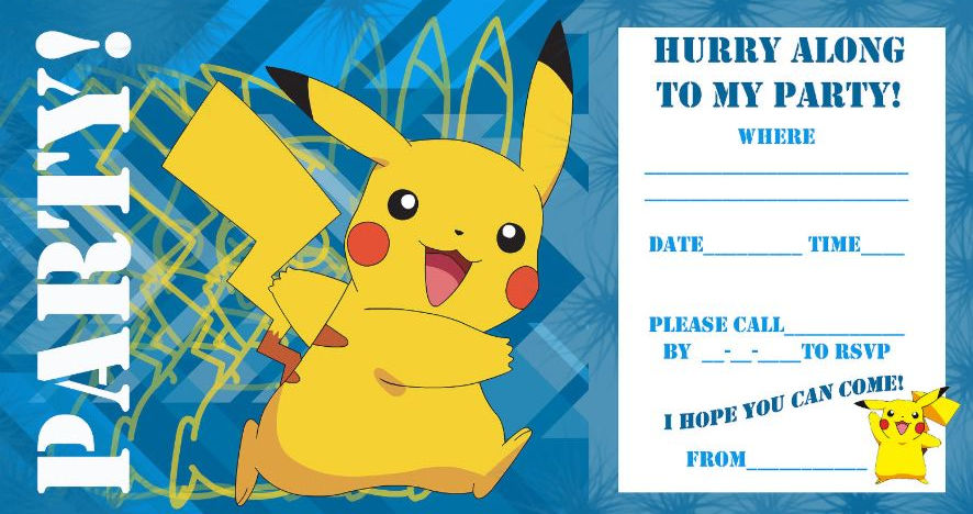 10 Pokemon Birthday Party Invitations You'll Love | Slowpoke Tail