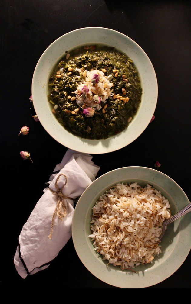 sabanegh w riz"spinach and rice