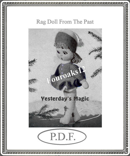 Rag Doll knitting Pattern From the past 36A | www.fouroaks12patterns.com