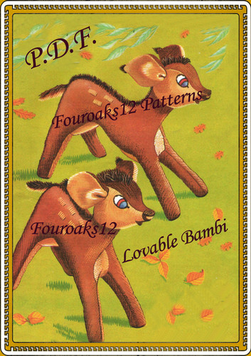 Knitting Pattern Lovable Bambi 1617 | www.fouroaks12patterns.com