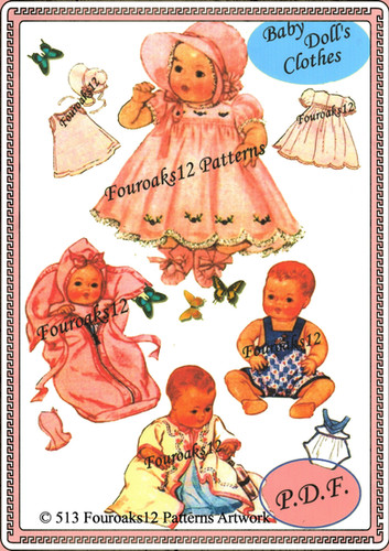 Doll's Clothes 11" Baby Doll Sewing Pattern 513 | www ...