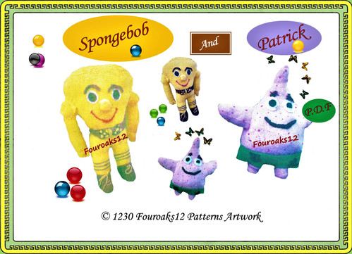 Rag Doll SpongeBob and Patrick Knitting Pattern 1230 | www ...