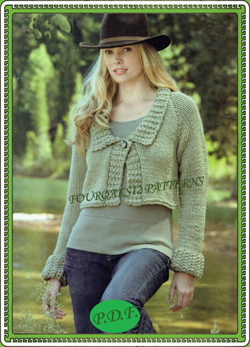 Knitting Pattern Lady's Short Jacket 8742 | FOUROAKS12 PATTERNS