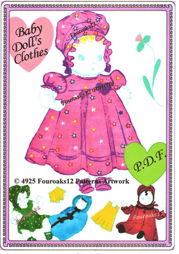 Doll's Clothes 16" Baby Toddler Doll Sewing Pattern 4925 | www ...