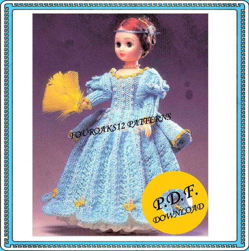 Doll Clothes Medieval Period Dress knitting Pattern 3193 | www ...