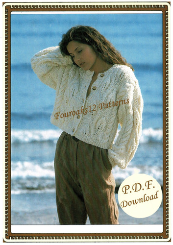 Lady's Cropped Jacket Knitting Pattern 4703 | www.fouroaks12patterns.com