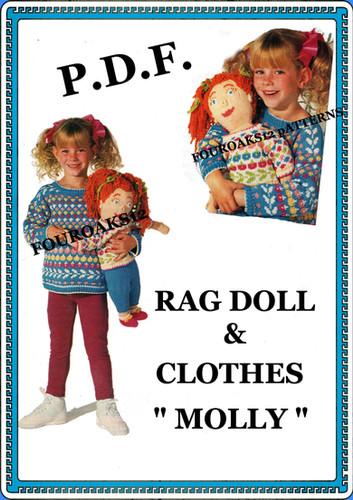 Rag Doll Molly and clothes Knitting Pattern 028