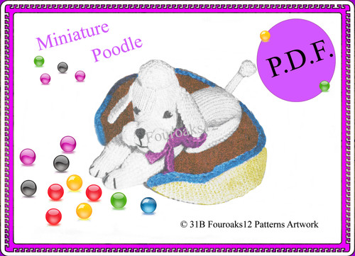 Poodle Knitting Pattern 31B | FOUROAKS12 PATTERNS