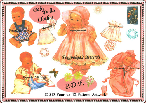 Doll's Clothes 15" Baby Doll Sewing Pattern 513 | www ...