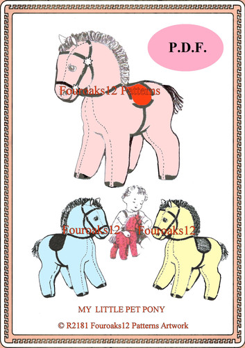 Soft Toy My Little Pony Sewing Pattern R2181 | www.fouroaks12patterns.com