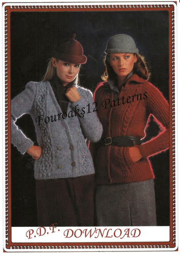 Lady's Double Breasted Cardigan knitting pattern 116 | FOUROAKS12 PATTERNS