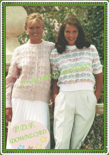 Lady's Twin set DK Knitting Pattern 917 | FOUROAKS12 PATTERNS