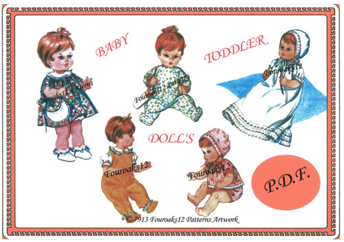 Doll's Clothes 15"-18" Baby Toddler Doll Sewing Pattern 7913 | www ...