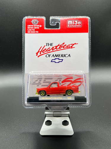 M2 1993 Chevy Silverado C1500 454 SS. Heartbeat. Red. CHASE | Diecast Max