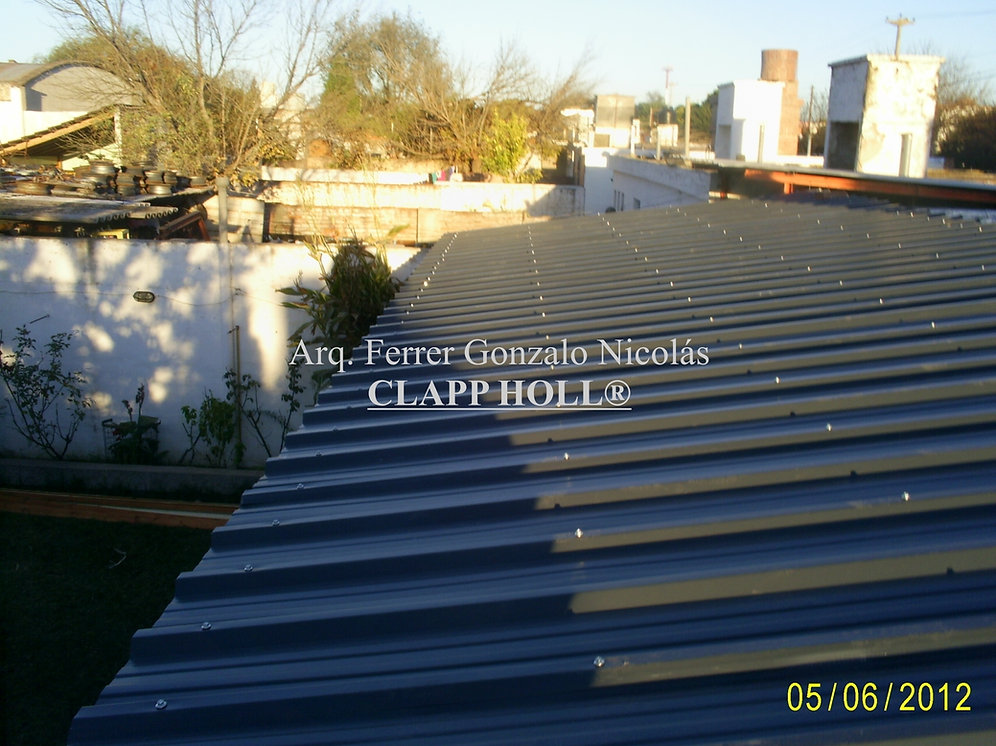 7)TECHOS DE MADERA SIMPLE TERMINACIÓN EN CHAPA COLOR: | display