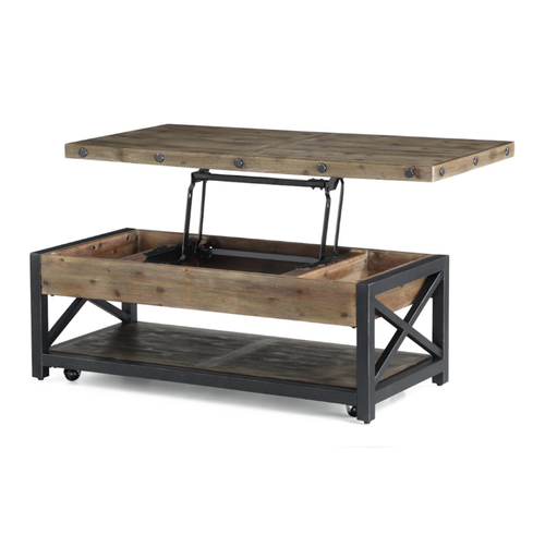 Flexsteel Carpenter Rectangle Lift-Top Coffee Table with Casters ...