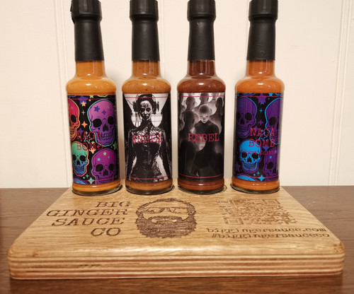 Big Ginger Sauce Co hot sauce display stand | Big Ginger Sauce Co