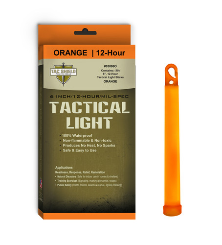 Tactical Light Stick - Orange - 10 Pack | Tac Shield