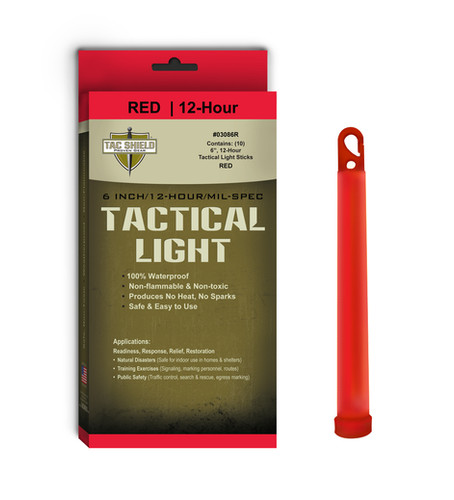 Tactical Light Stick - Red - 10 Pack | Tac Shield